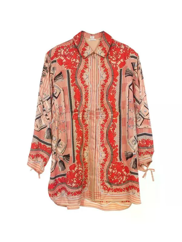 Hermès 2010s Aux Champs En Fleurs Rayeh Drawstring Shirt