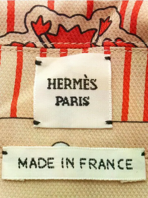 Hermès 2010s Aux Champs En Fleurs Rayeh Drawstring Shirt