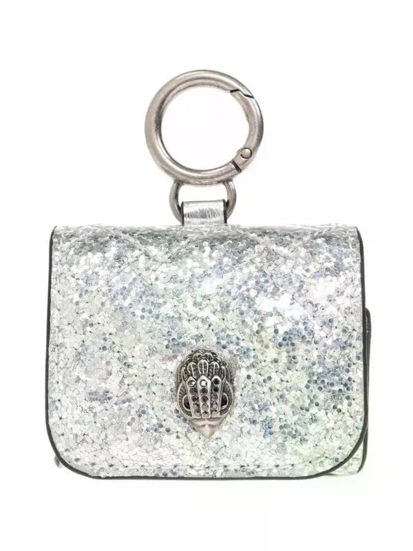 Kurt Geiger Quilted Glitter Airpods Case - Silver