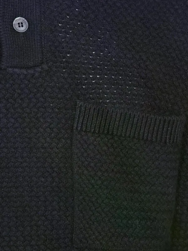 FILIPPO DE LAURENTIIS Textured-knit Chest-pocket Polo Shirt