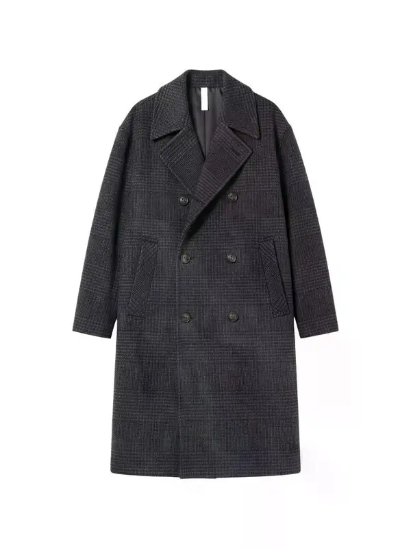 HEVO Tricaseq Double-breasted Checked Coat