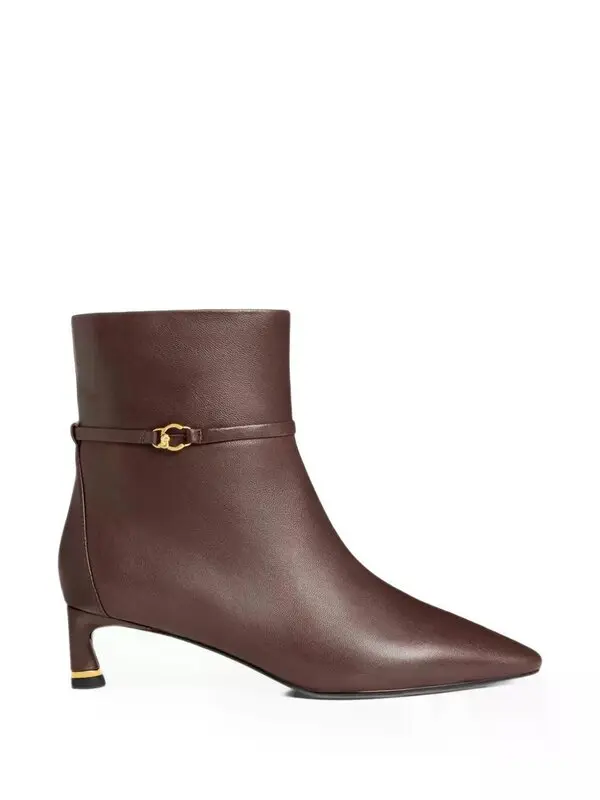 COCCINELLE C-lock Logo-plaque Pointed-toe Ankle Boots
