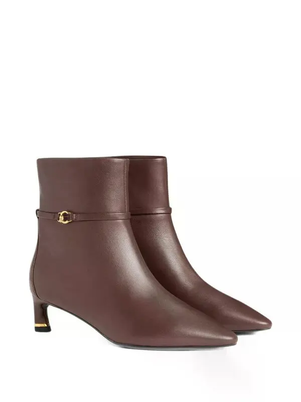 COCCINELLE C-lock Logo-plaque Pointed-toe Ankle Boots