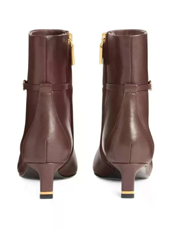COCCINELLE C-lock Logo-plaque Pointed-toe Ankle Boots