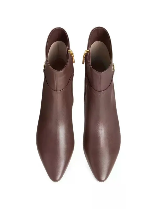 COCCINELLE C-lock Logo-plaque Pointed-toe Ankle Boots