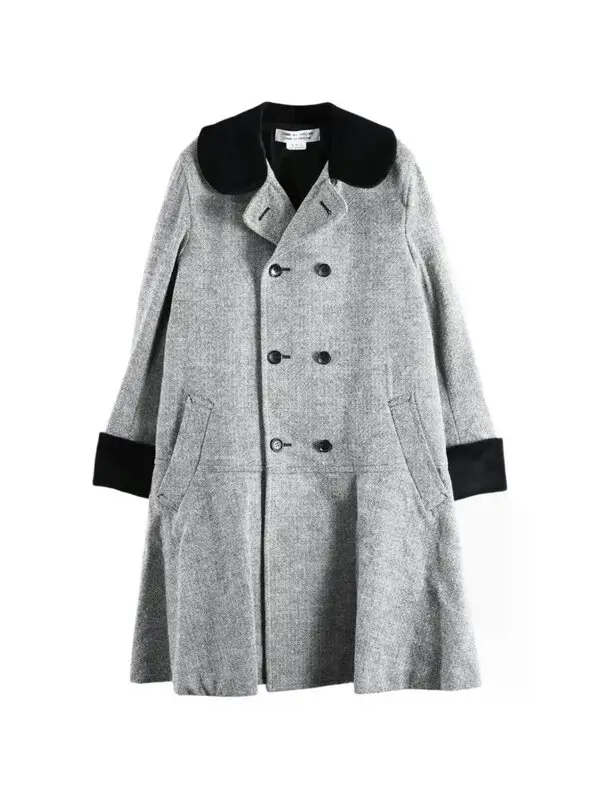Comme Des Garçons Double-breasted Contrast-trim Coat