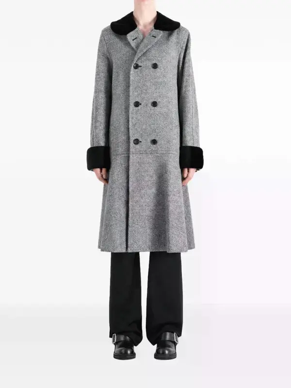 Comme Des Garçons Double-breasted Contrast-trim Coat
