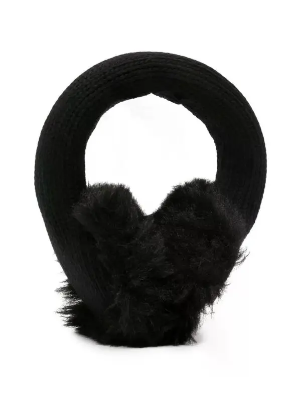 Moncler Chunky-knit Faux-fur Earmuffs - Black