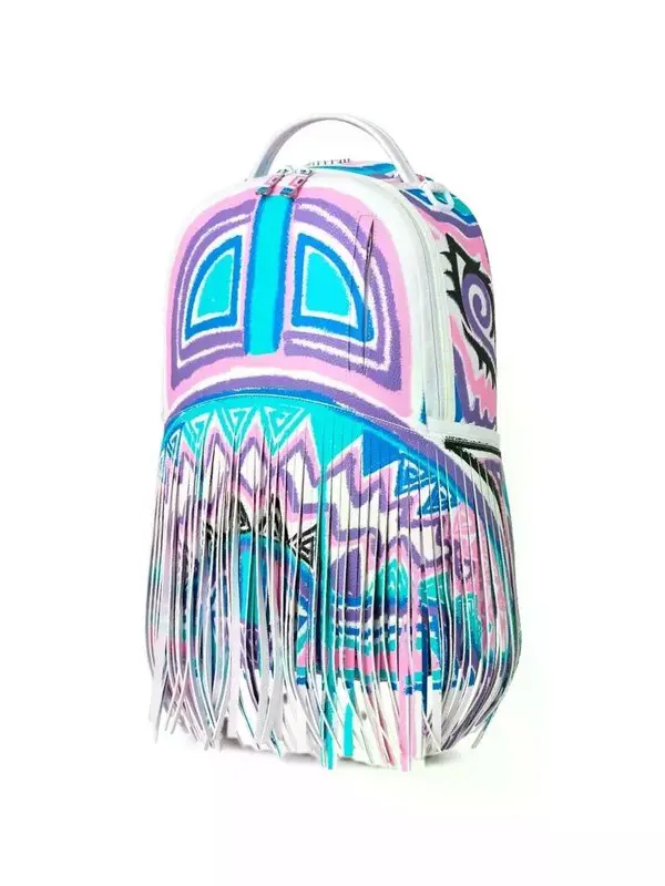 SPRAYGROUND X Sandflower A.i. African Intelligence Motivated Motion Fringed Backpack