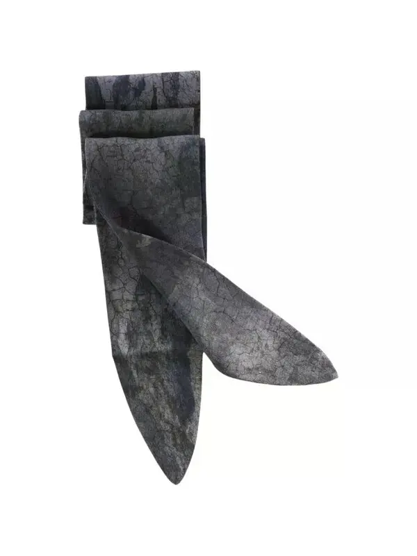 ZIGGY CHEN Digital Print Pointed Scarf - Grey