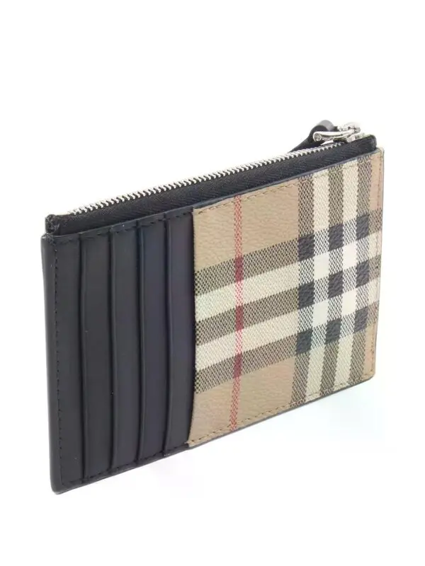 Burberry Check Card Case Coin Purse - Neutrals