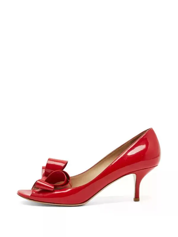 Valentino Garavani Bow Peep-toe Pumps - Red