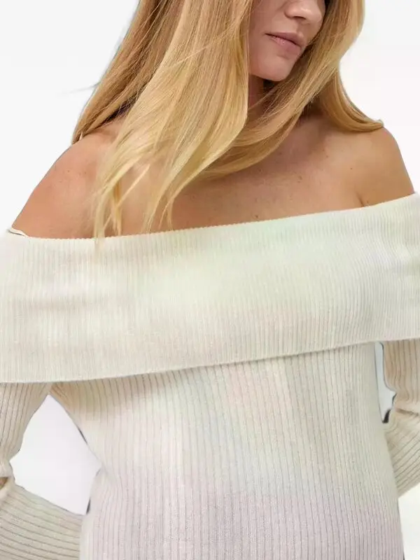 Michael Kors Merino Wool And Cashmere Off-the-shoulder Sweater