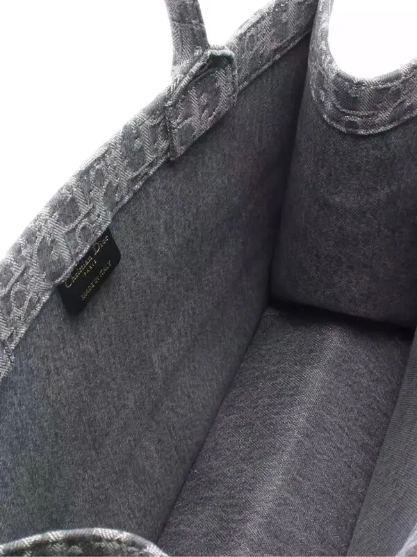 Dior 2010s Medium Book Tote Canvas Tote Bag - Grey
