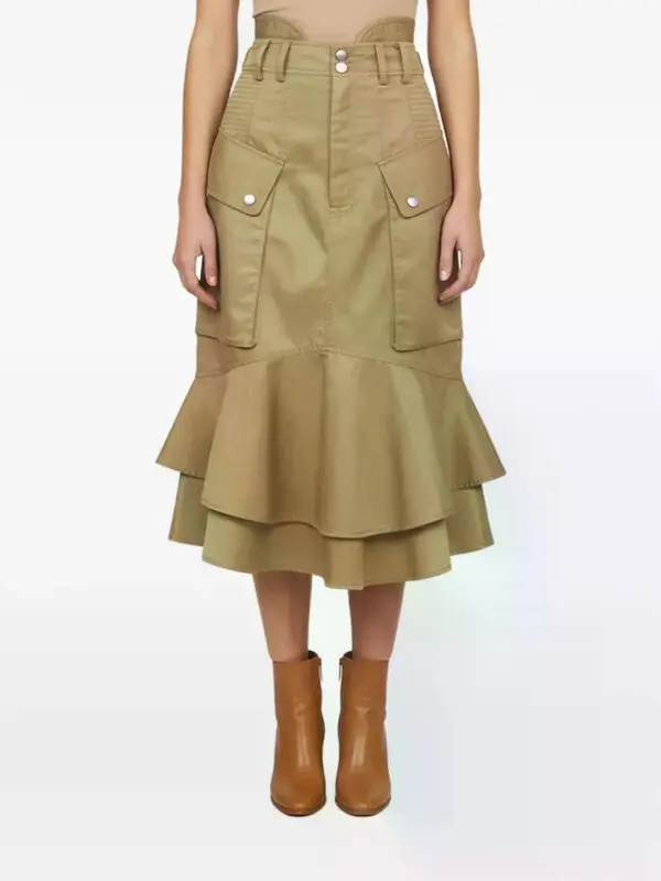 Marissa Webb Ruffled Cargo Midi Skirt