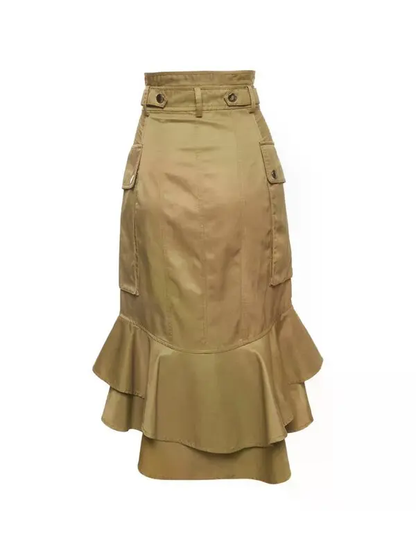 Marissa Webb Ruffled Cargo Midi Skirt