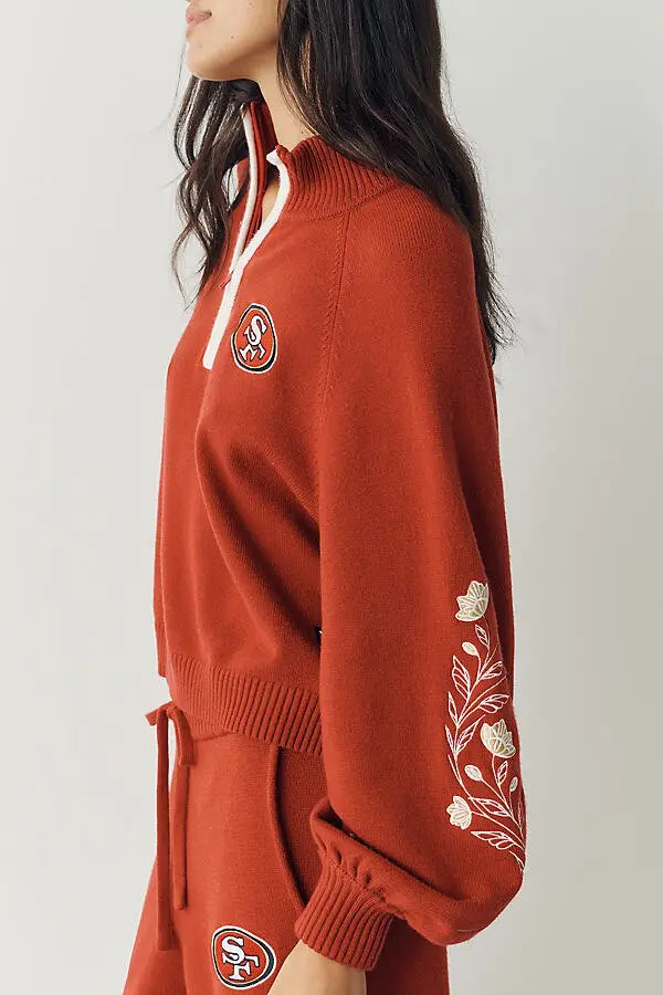 THE WILD COLLECTIVE Nfl Quarter-zip Sweatshirt - Niners