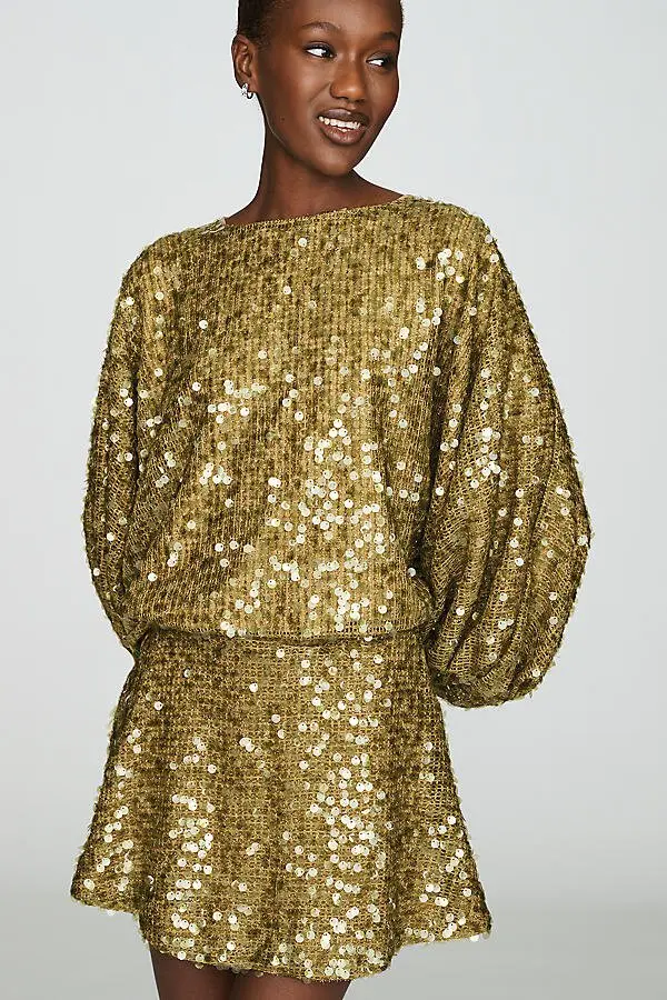 Hunter Bell Saltere Sequ Mi Dress