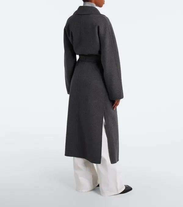 Max Mara Scarf-detail Virgin Wool Wrap Coat