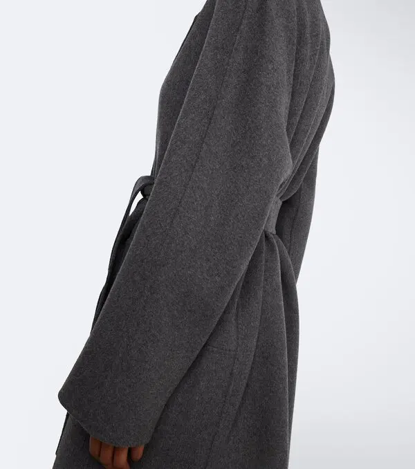 Max Mara Scarf-detail Virgin Wool Wrap Coat