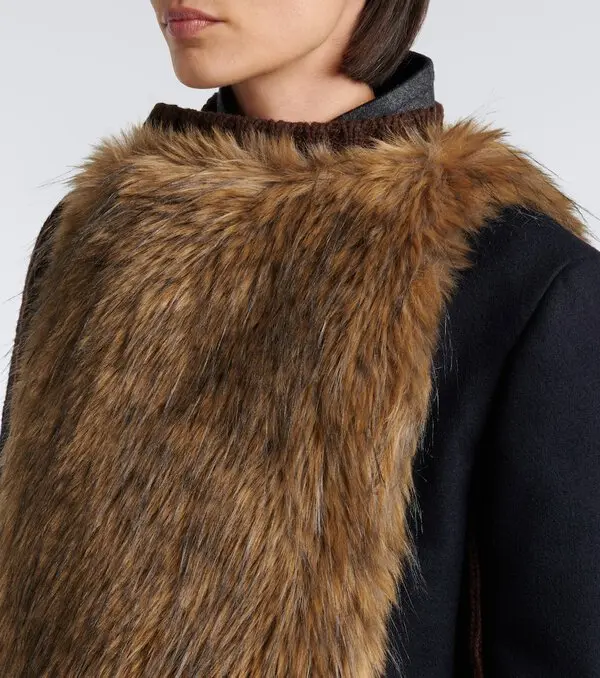 Sacai Ribbed-knit Wool-blend Jacket