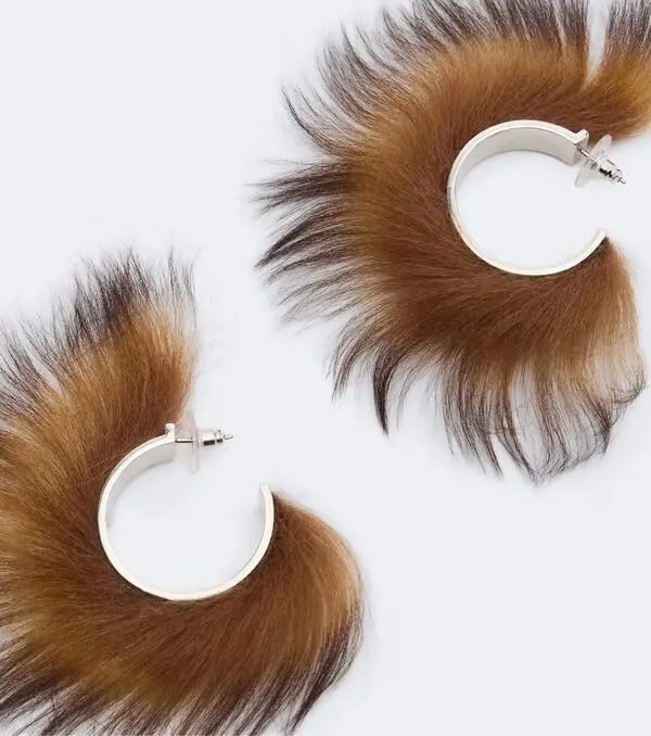 Acne Studios Shearling Hoop Earrings