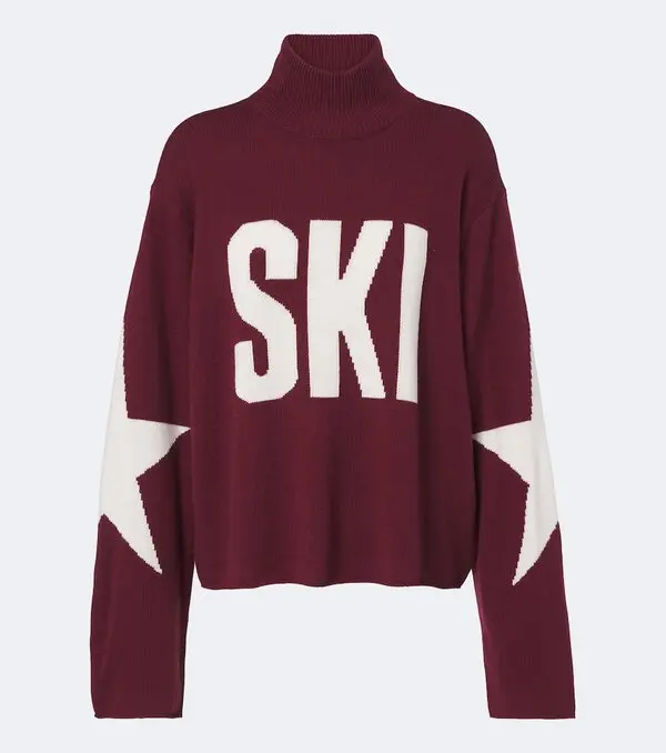 Goldbergh Intarsia Wool-blend Turtleneck Sweater - Burgundy