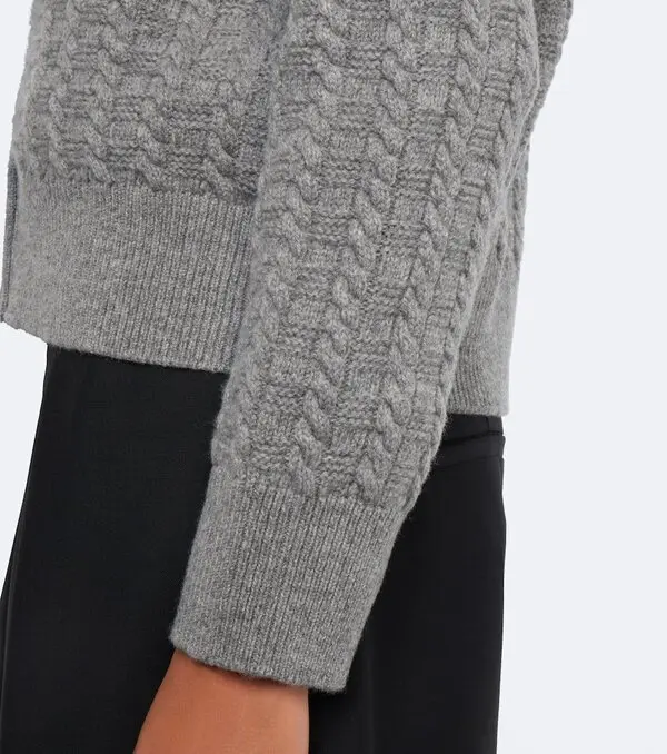 Thom Browne 4-bar Cable-knit Virgin Wool Cardigan