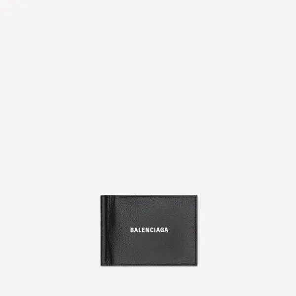 Balenciaga Cash Folded Card Holder With Bill Clip - Black