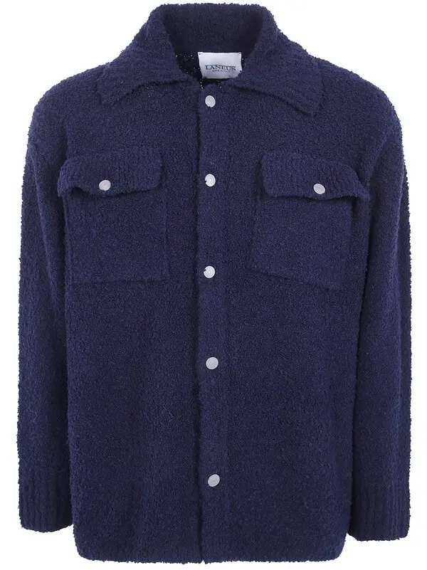 LANEUS Overshirt Knitte - Blue