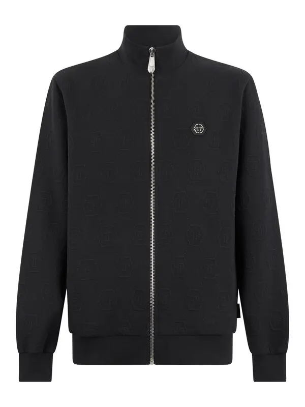 Philipp Plein Jacquard Monogram Track Jacket - Black