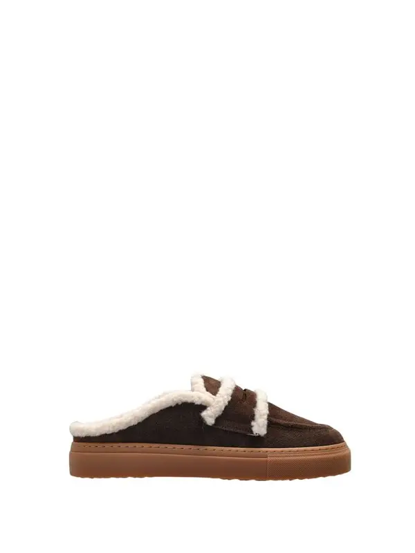 Inuikii Flat Mules With Shearling Trim