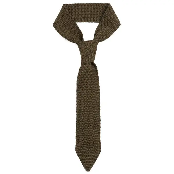 PERALUNA Clover Knitted Tie In Black - Green