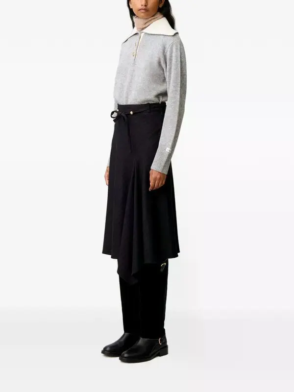Claudie Pierlot Checked Asymmetric Midi Skirt