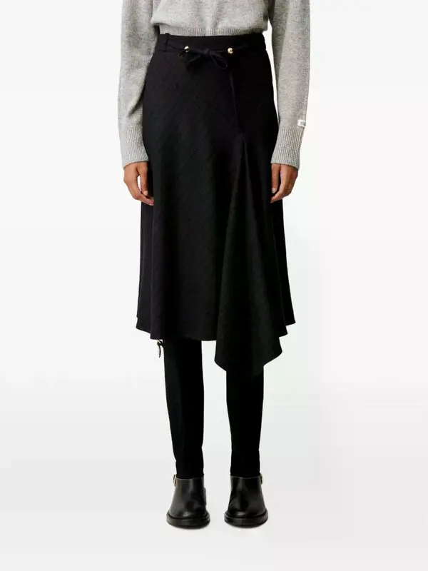 Claudie Pierlot Checked Asymmetric Midi Skirt