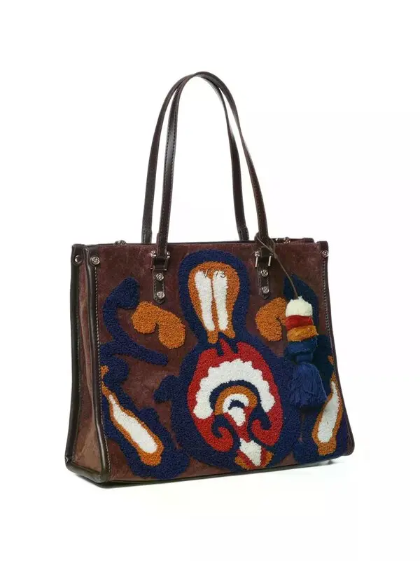 V°73 Quarzo Embroidered Tassel-detail Tote Bag