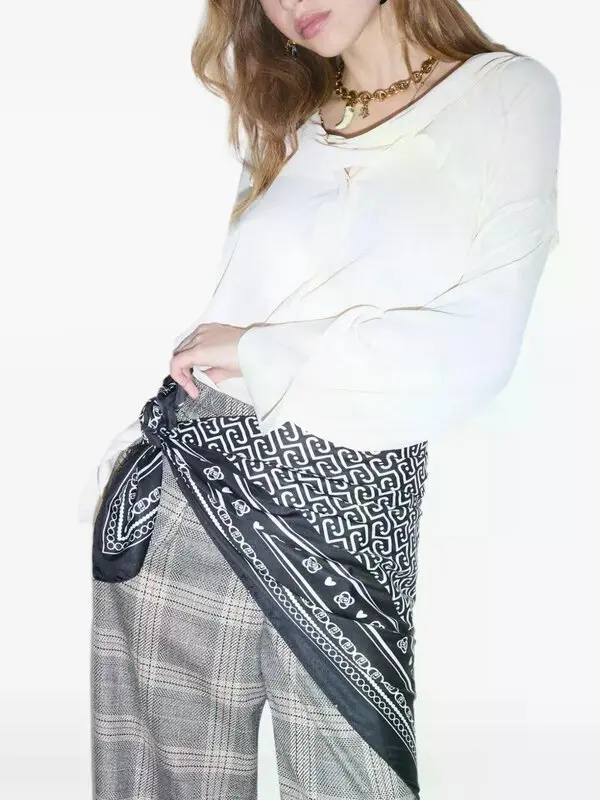 Liu Jo Large Scarf With Monogram Logo - Black