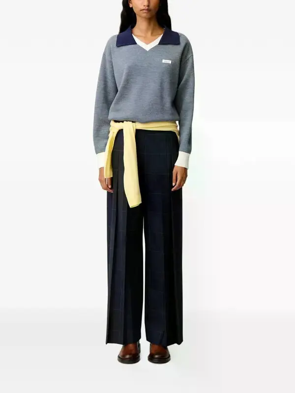 Claudie Pierlot Wide-leg Checked Trousers