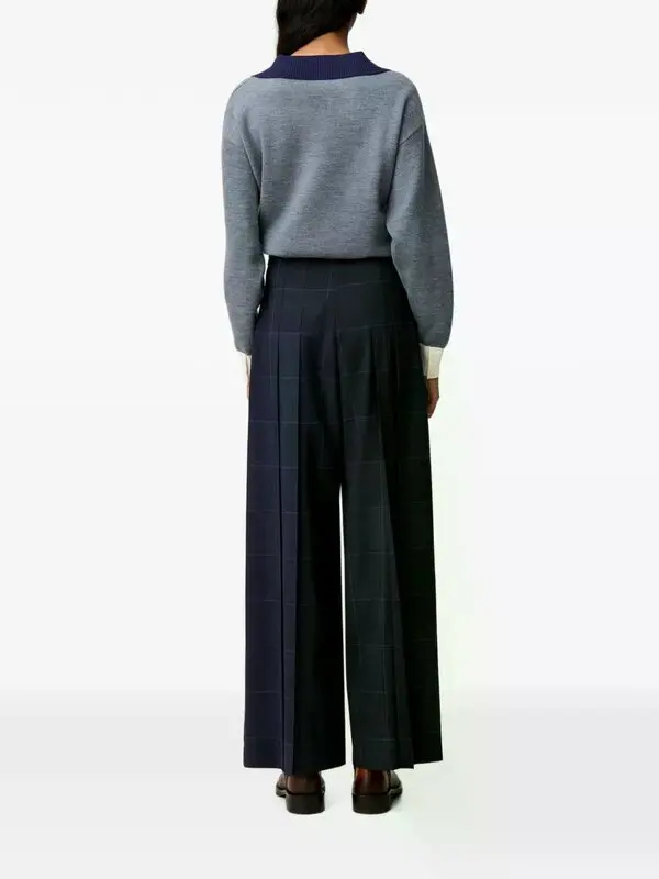 Claudie Pierlot Wide-leg Checked Trousers