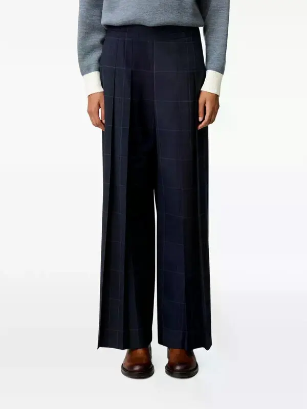Claudie Pierlot Wide-leg Checked Trousers