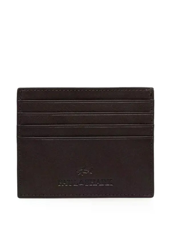 Paul & Shark Logo-debossed Leather Card Holder