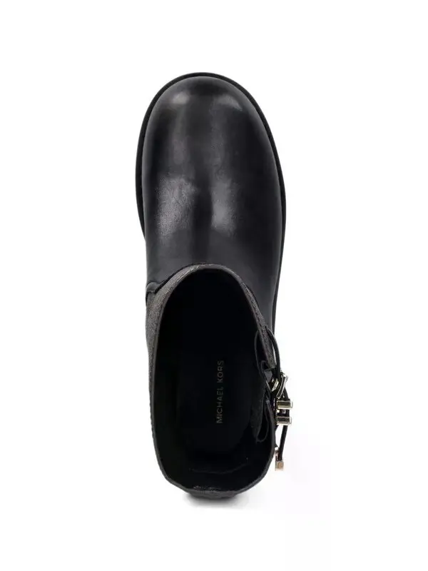 Michael Kors Darrington Leather And Signature Logo Ankle Boots