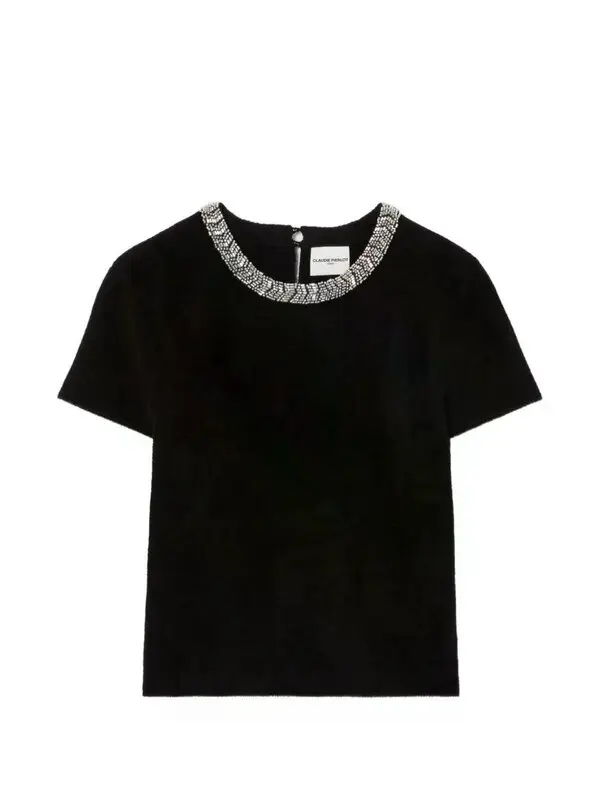 Claudie Pierlot Embellished Short-sleeve Sweater