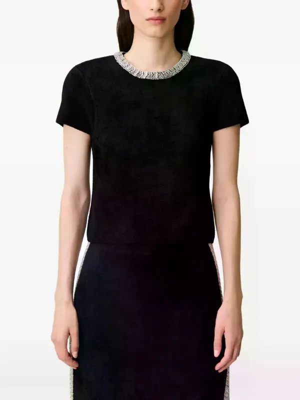 Claudie Pierlot Embellished Short-sleeve Sweater