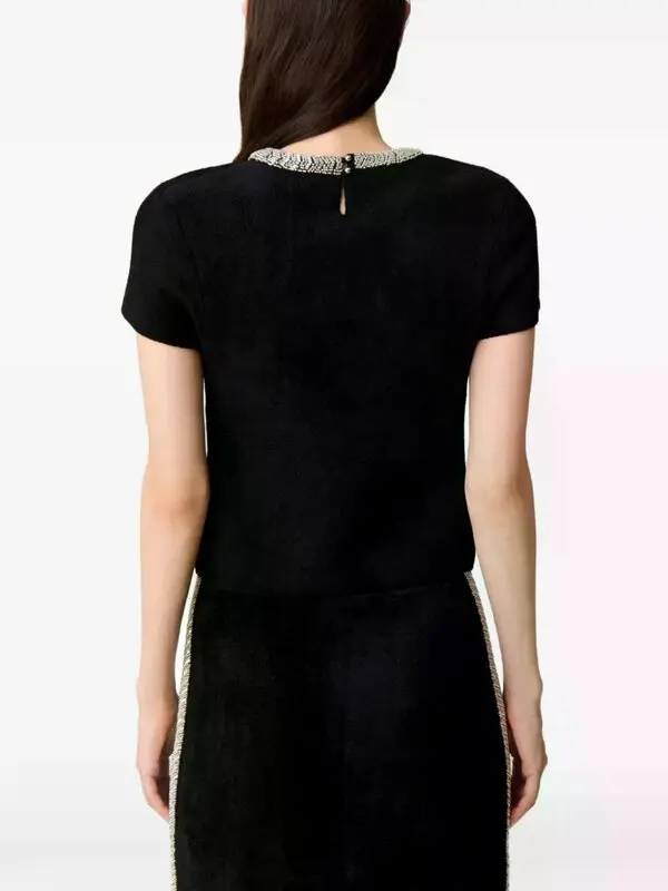 Claudie Pierlot Embellished Short-sleeve Sweater