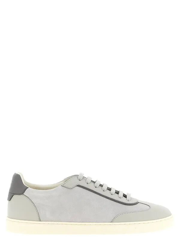 Brunello Cucinelli Leather And Suede Sneakers - Gray