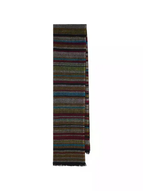 Paul Smith Signature-stripe' Lambswool Herringbone Scarf