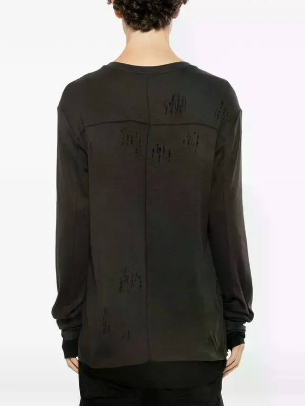THOM KROM Distressed Layered-effect T-shirt