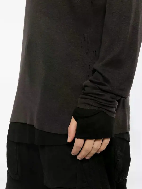 THOM KROM Distressed Layered-effect T-shirt