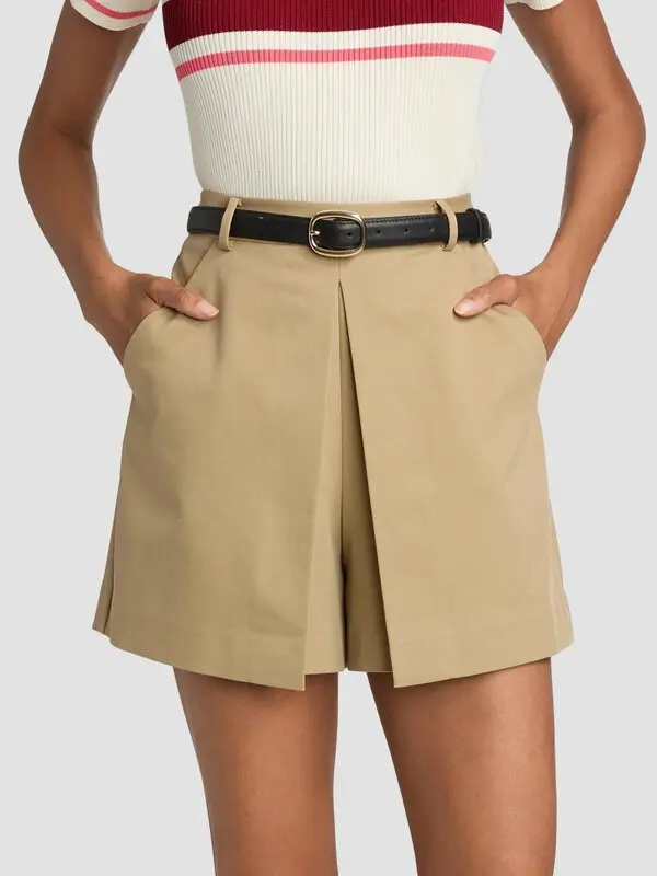 SELF-PORTRAIT Gaberdine Belted Skort